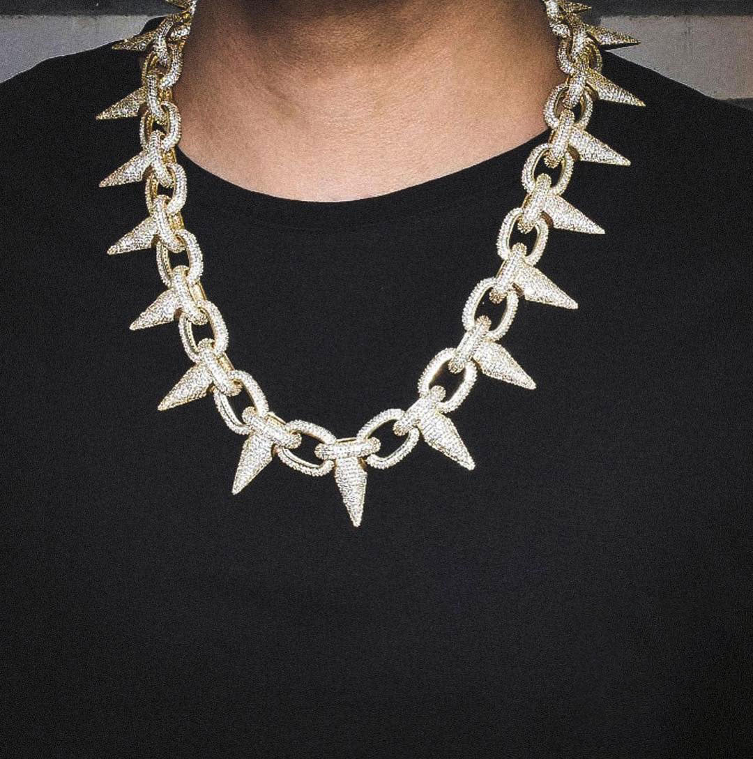 Spiked Cuban Chain Link with 37mm Spike or 35mm Bones
