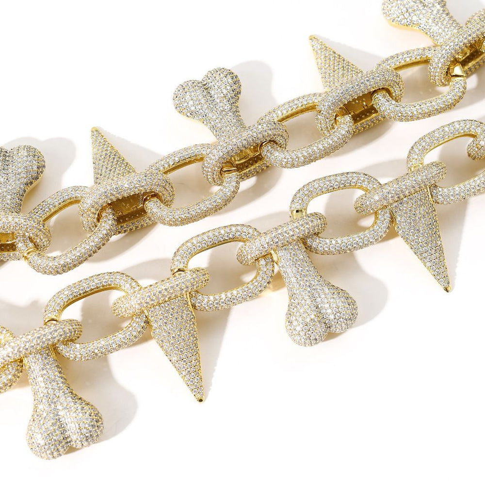 Spiked Cuban Chain Link with 37mm Spike or 35mm Bones