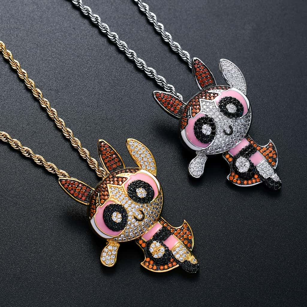 Powerpuff Girls Diamond Blossom Pendant Necklace