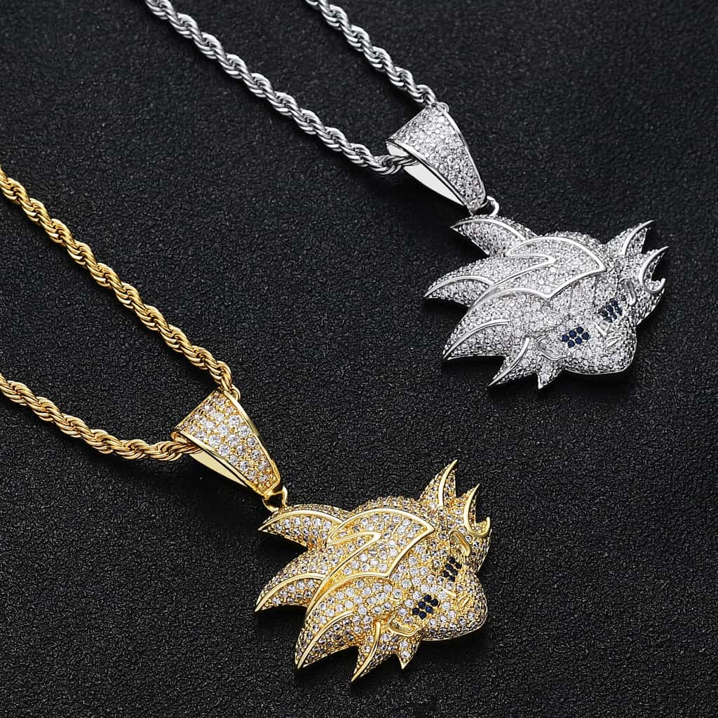 Dragon Ball Goku Gold Diamond Necklace Jewelry
