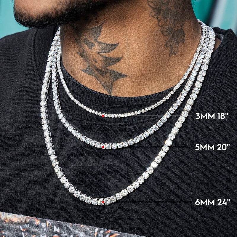 3mm/4mm/5mm/6mm Moissanite Tennis Chain